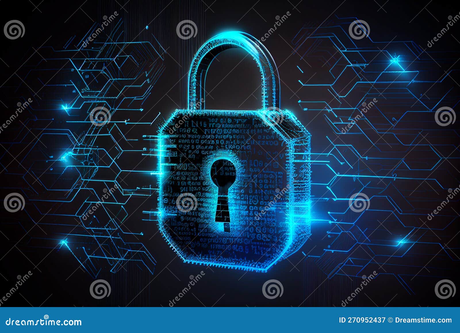 Cyber Security Concept. Lock Symbol and Protection of Private ...