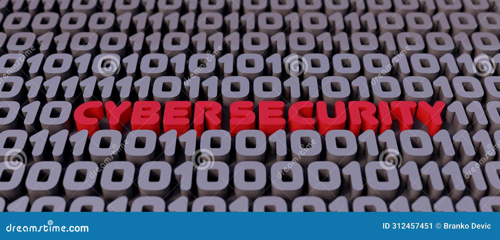 Cyber Security Concept Made from Red Letters 3D Render Stock ...