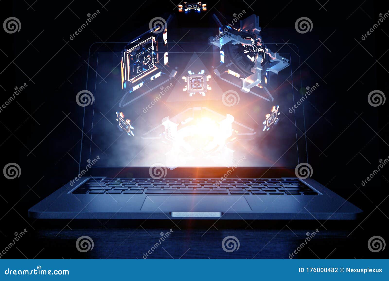 Cyber Security Concept . Mixed Media Stock Photo - Image of hacker ...