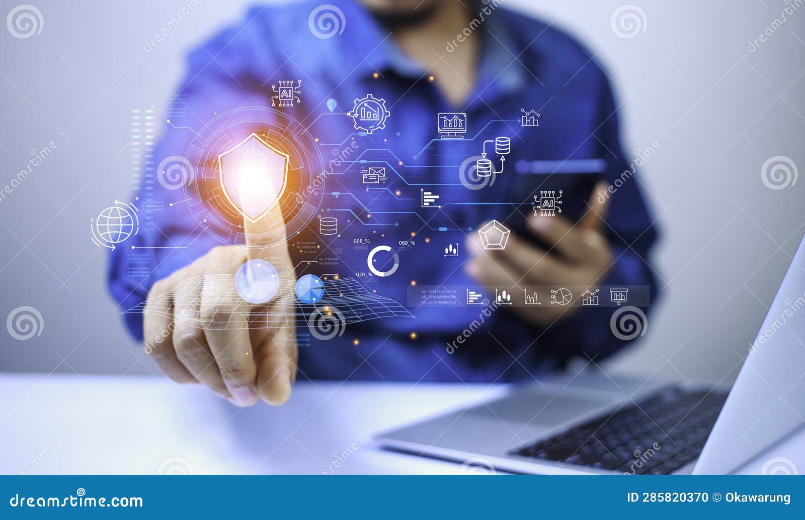 Cyber Security Concept Protect Information on Internet Network ...