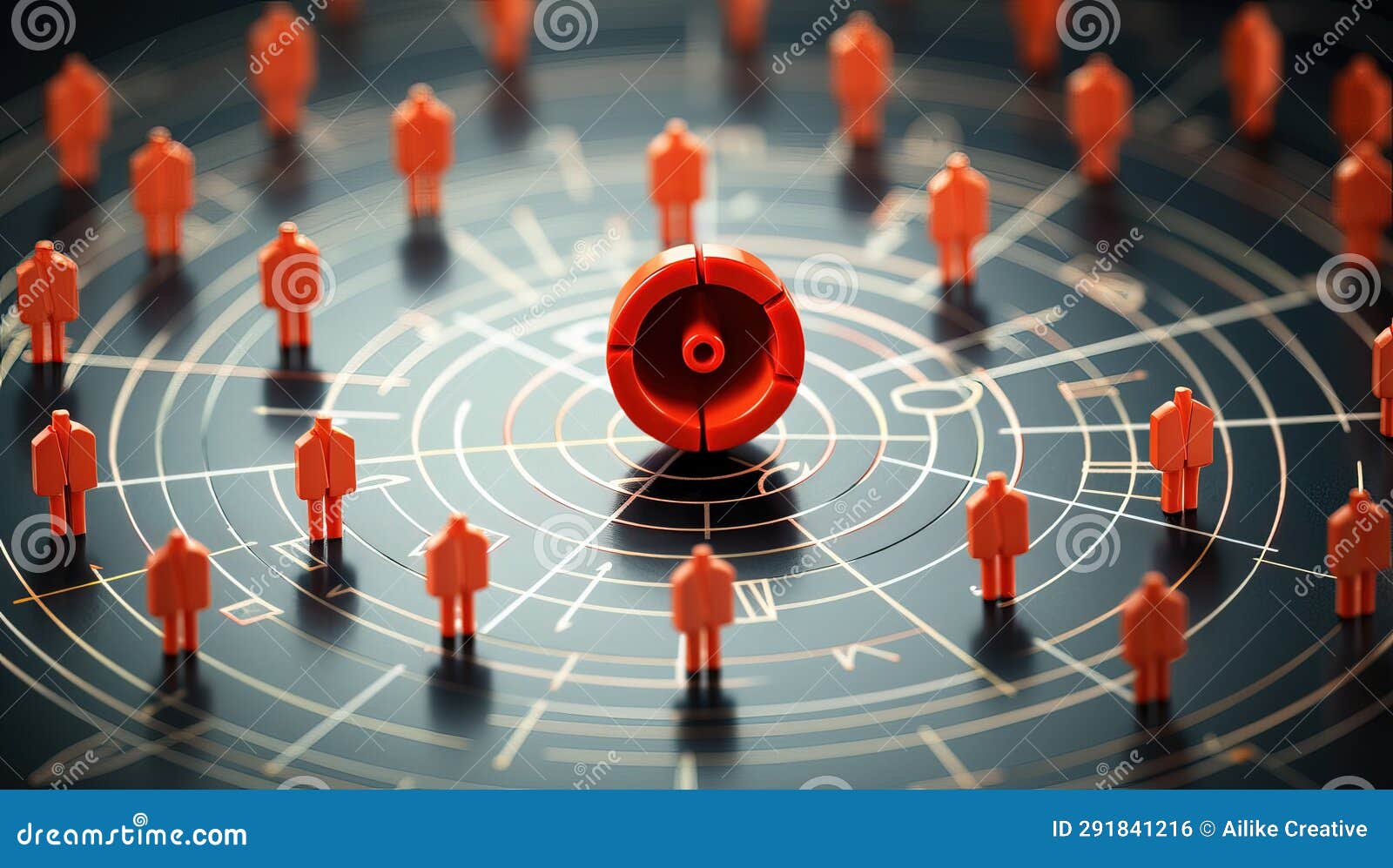 Cyber Security Concept with Red Silhouettes of People Standing Around ...