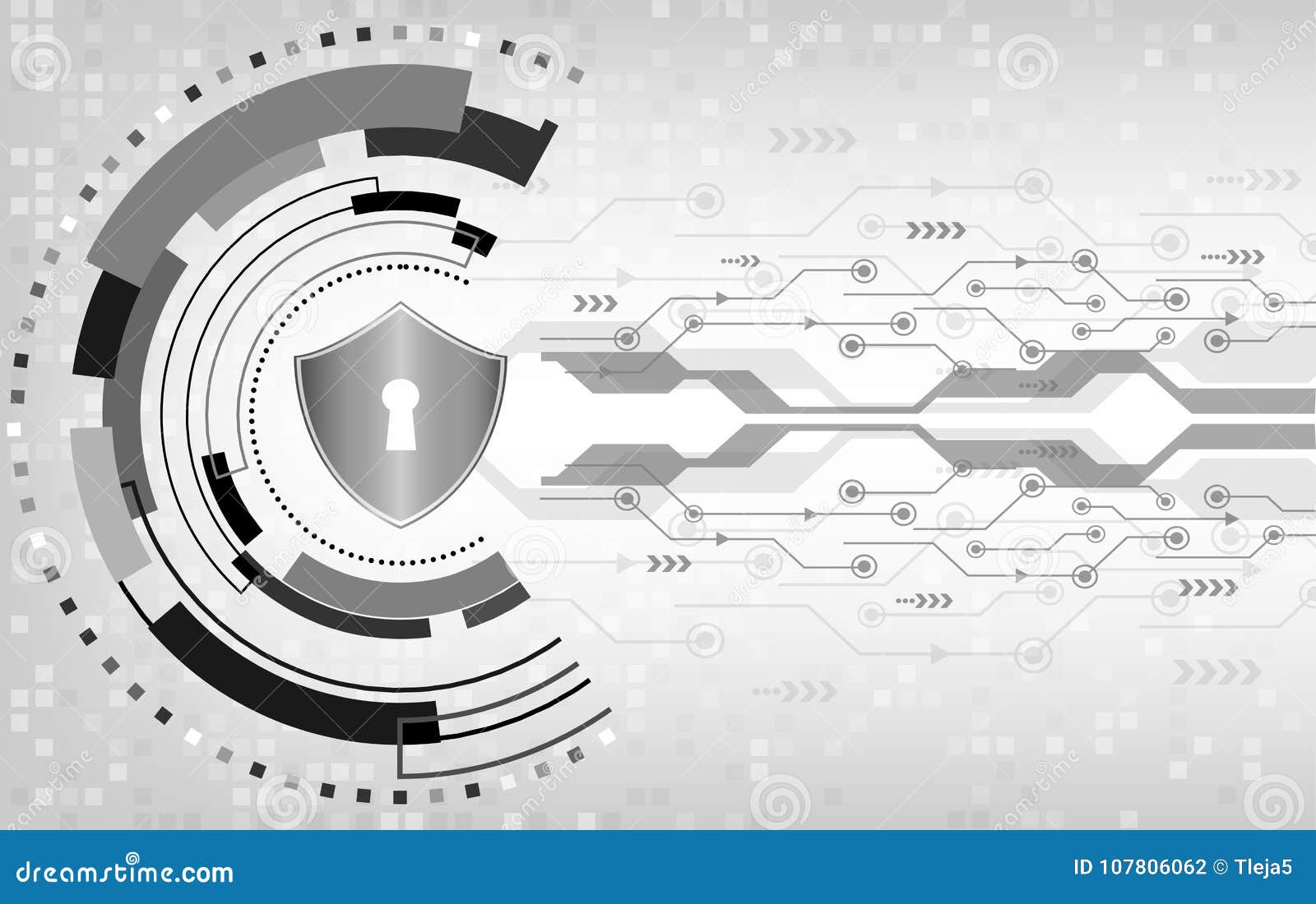 Shield on Abstract Futuristic Background Stock Vector - Illustration of ...