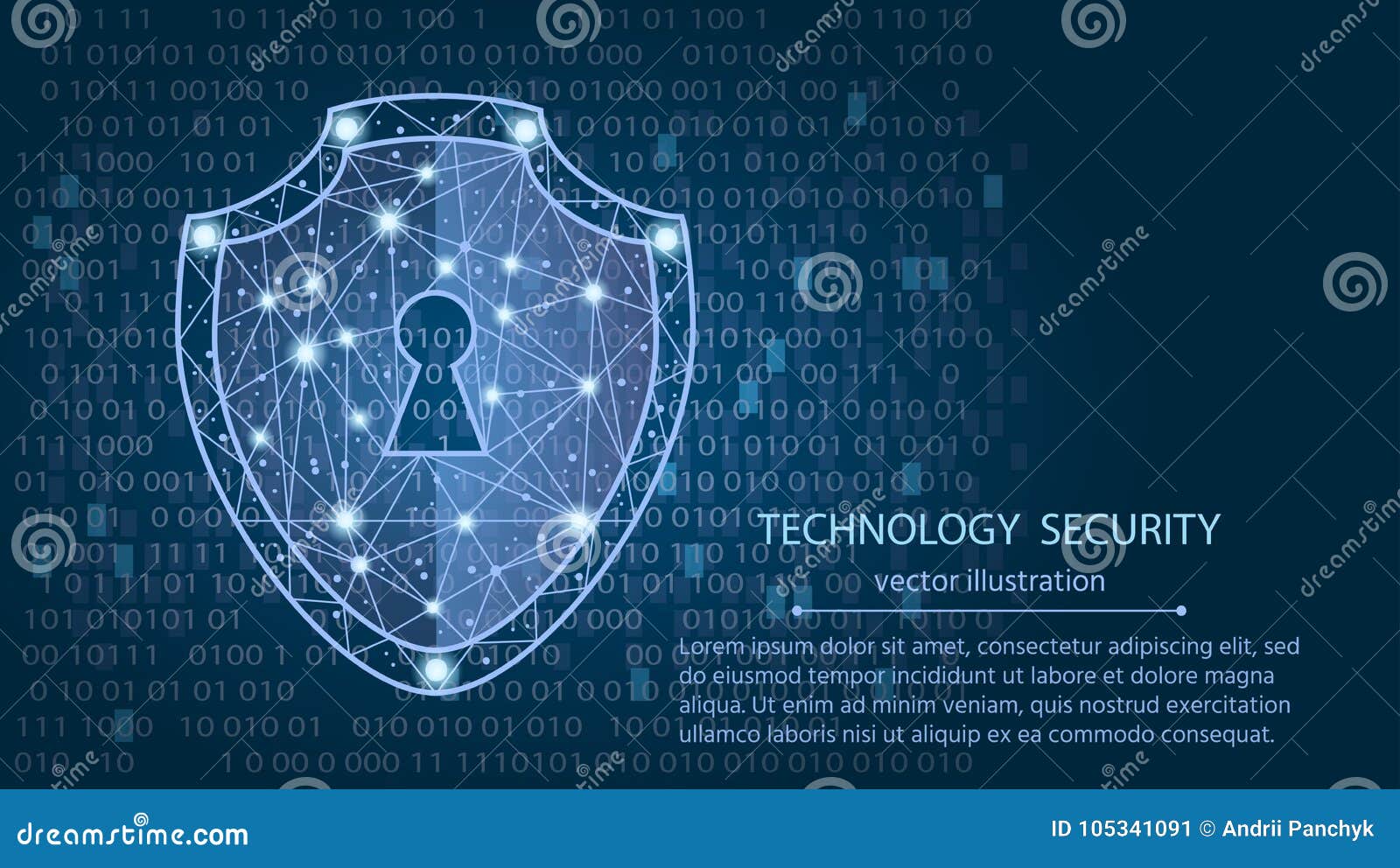 Cyber Security Concept: Shield on Digital Data Background.vector ...