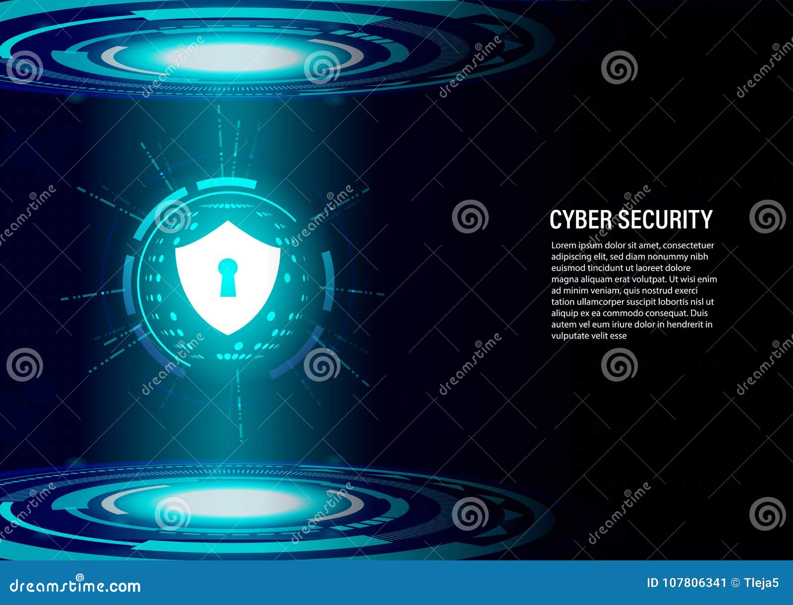 Shield on Future Technology Digital Background. Stock Vector ...