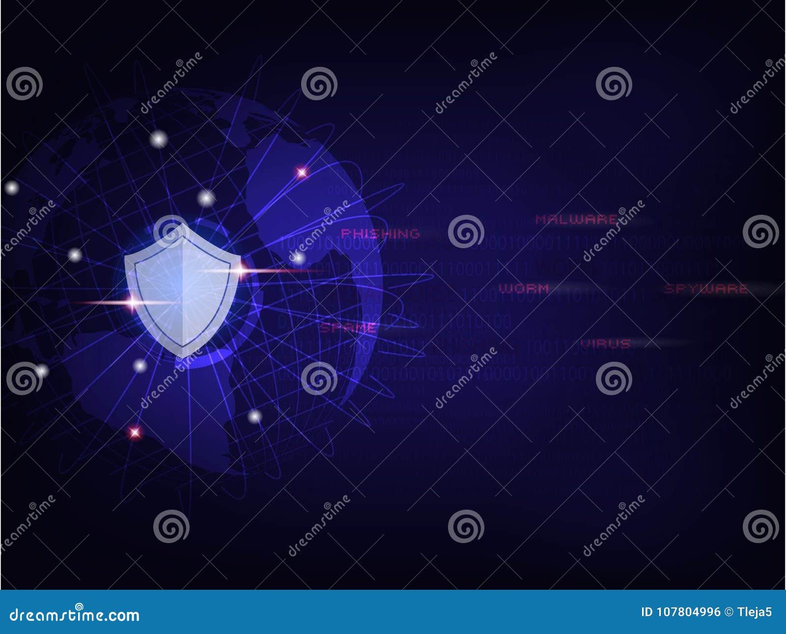 Shield Protect World Global Network Stock Vector - Illustration of ...