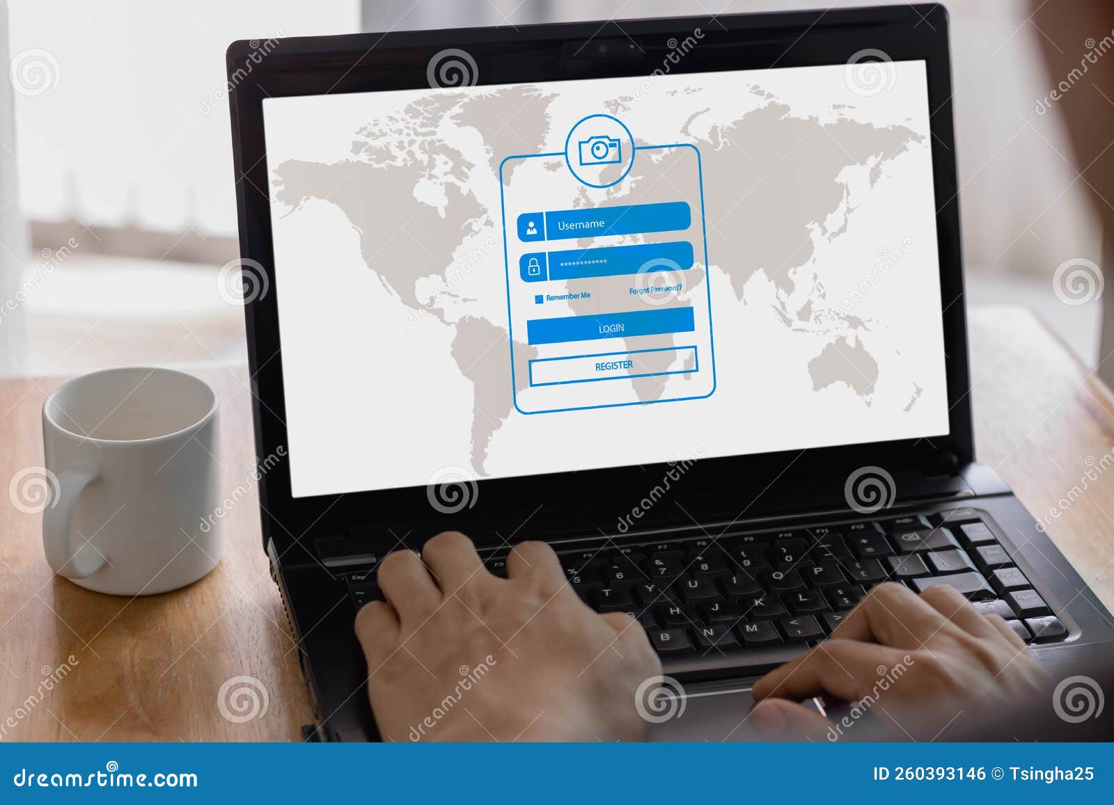 Cyber Security Concept User Login Password Authentication Screen On A