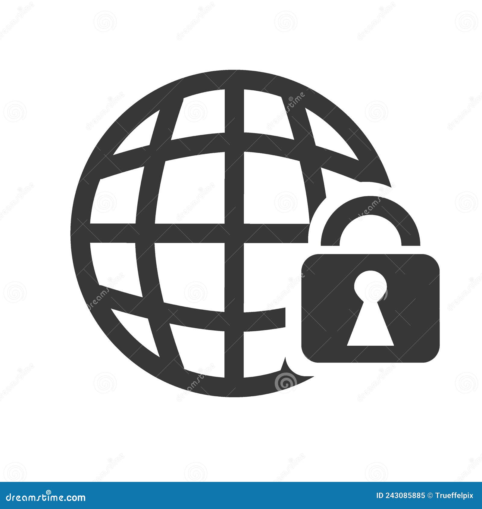 Cyber Security Concept - Web Symbol with Padlock Stock Illustration ...