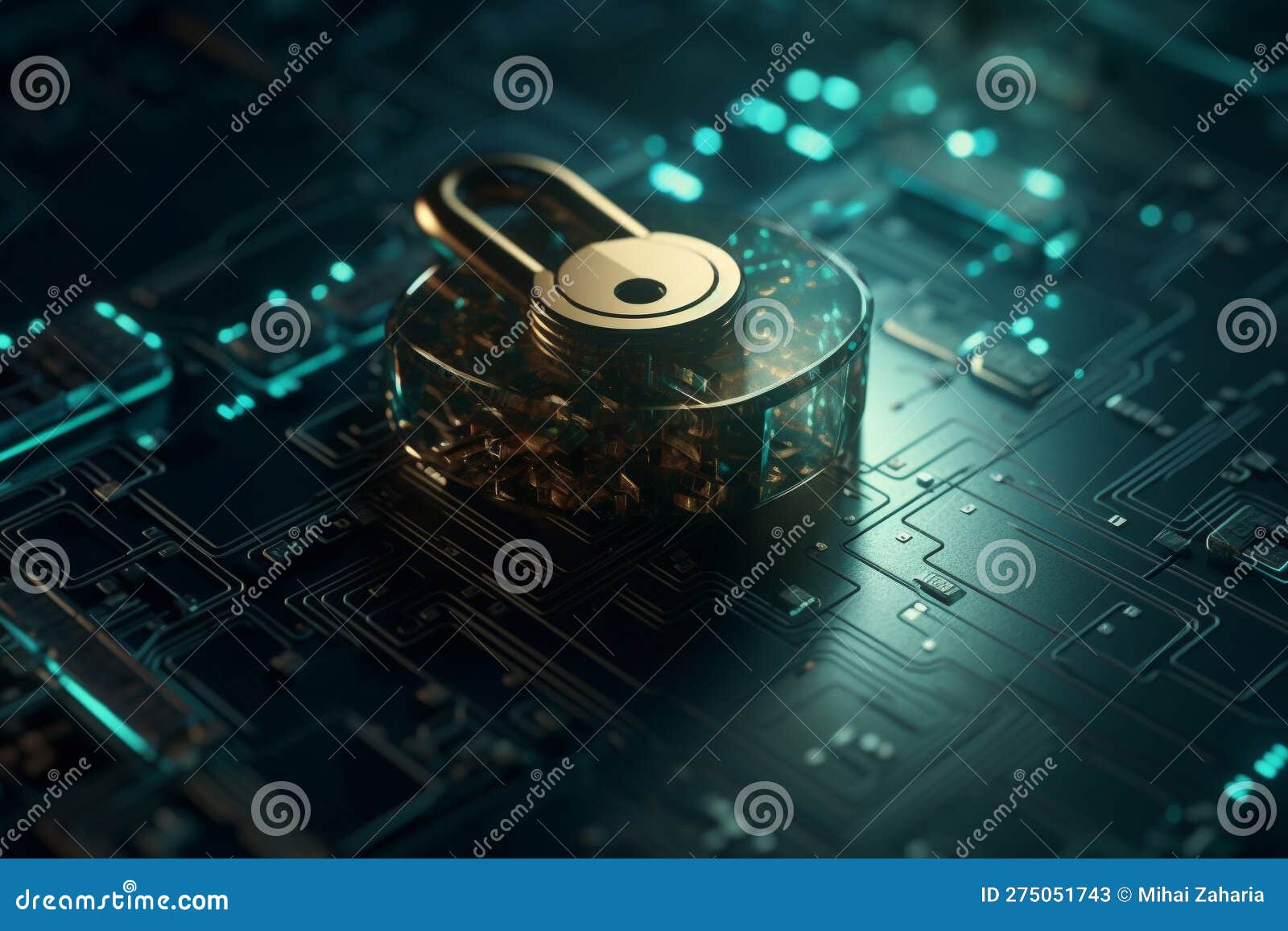 Cyber Security - Conceptual Illustration of a Microprocessor in the ...