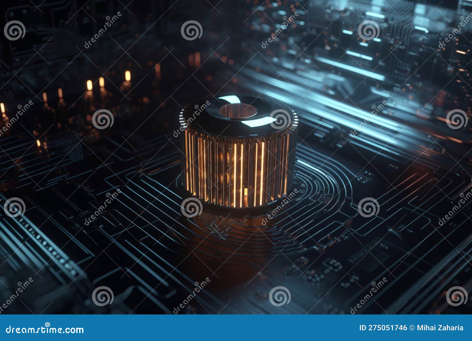 Cyber Security - Conceptual Illustration of a Microprocessor in the ...