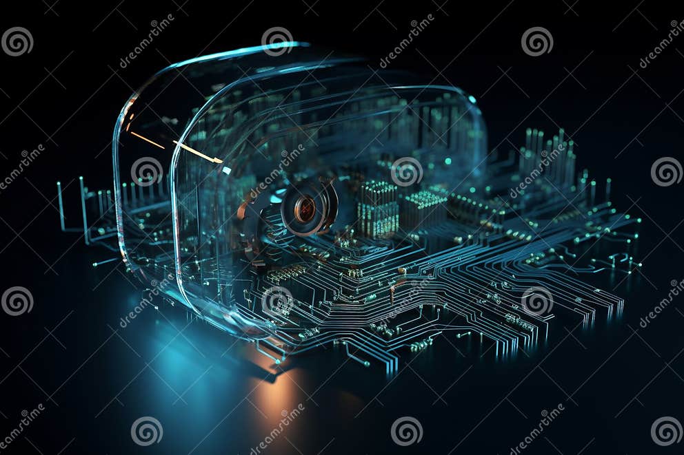 Cyber Security - Conceptual Illustration of a Microprocessor in the ...