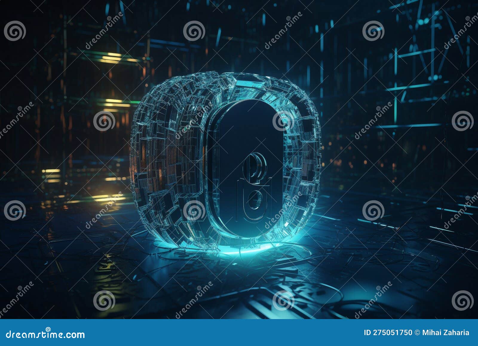 Cyber Security - Conceptual Illustration of a Microprocessor in the ...