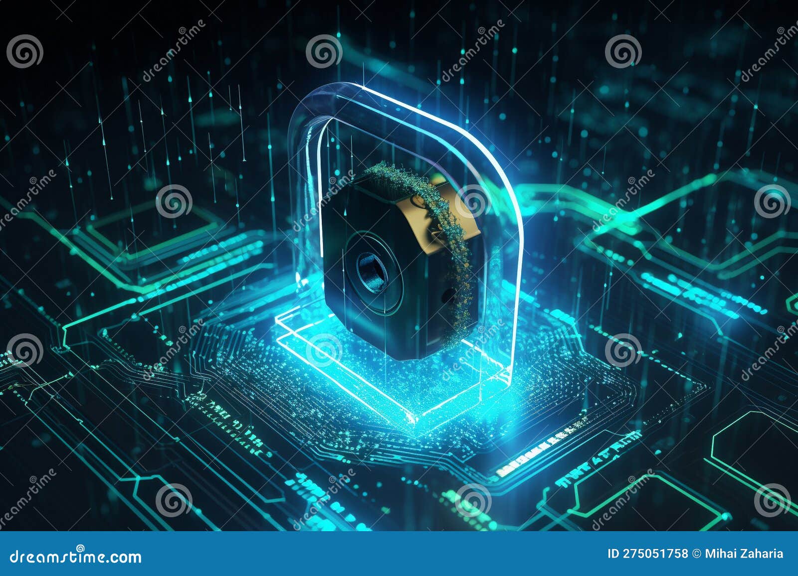 Cyber Security - Conceptual Illustration of a Microprocessor in the ...