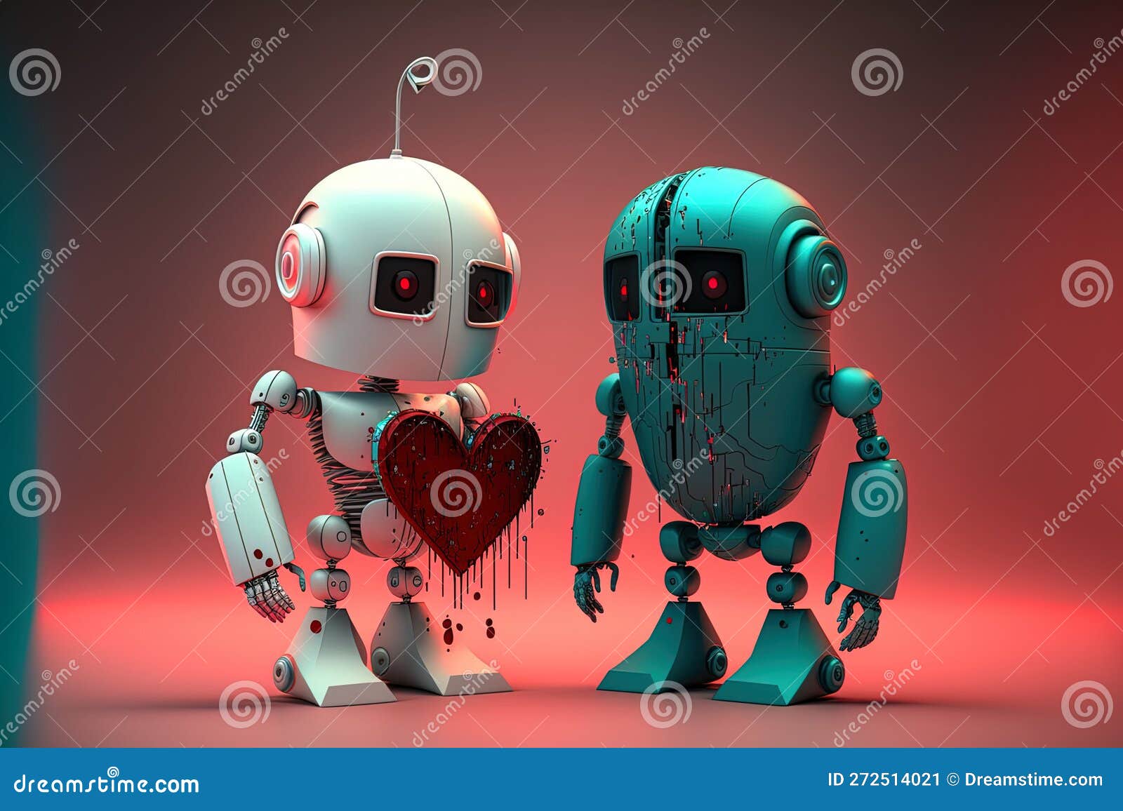 Cyber Security Creative Concept, Sad Robots Cyberattack Stock ...