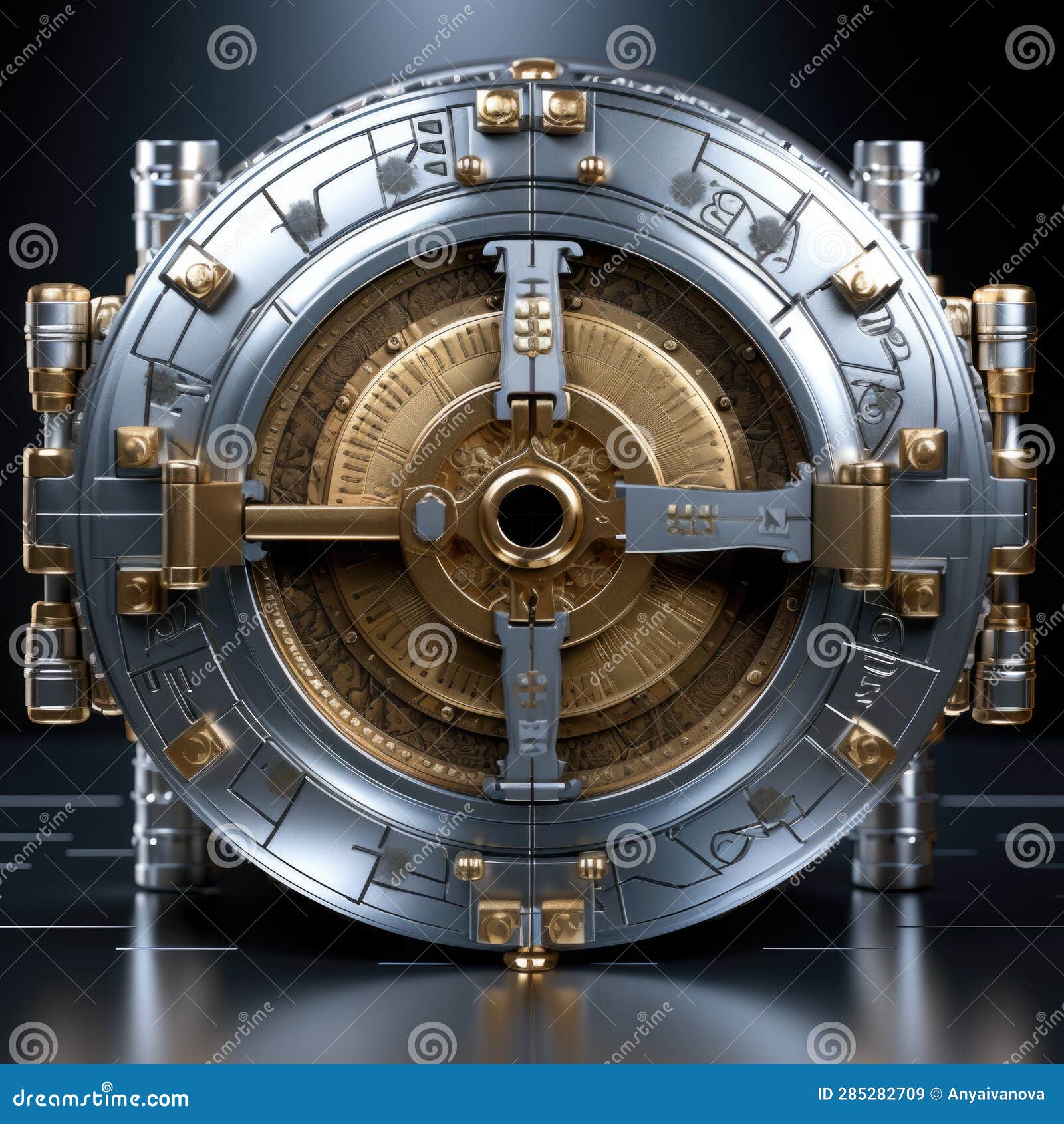 Cyber Security for Cryptocurrency. a Large Metal Safe Door with a Lock ...