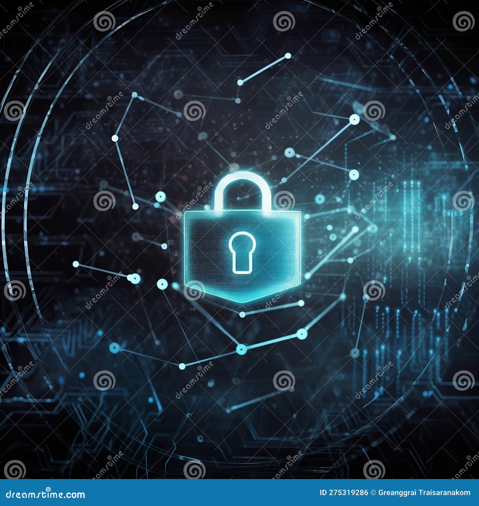 It Cyber Security. 3d Illustration Stock Illustration - Illustration of ...