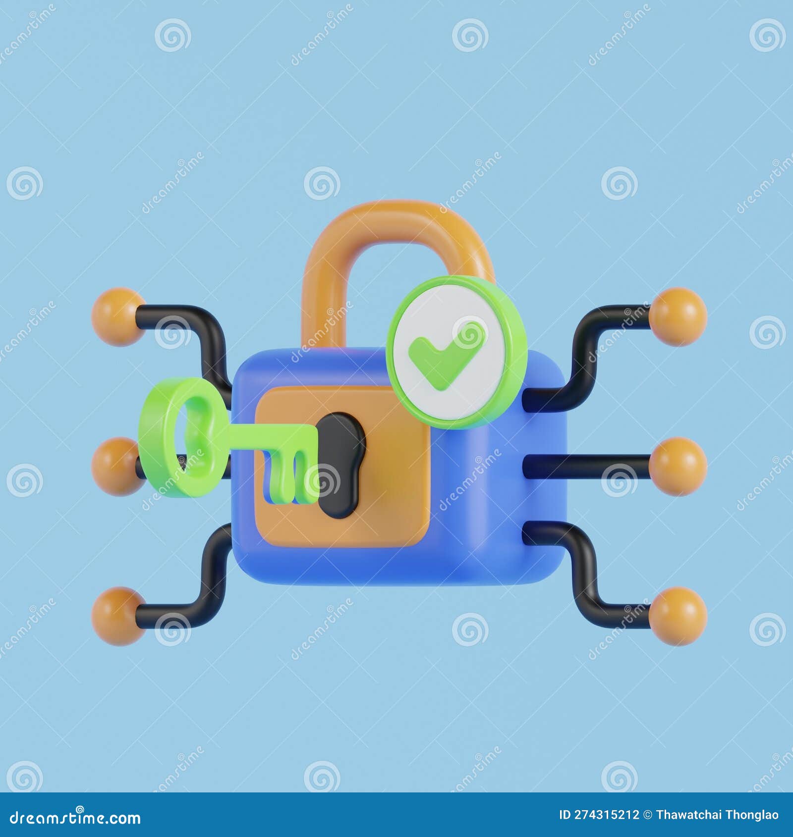 Cyber Security 3D, Laptop and Cloud Data Under Protection ...