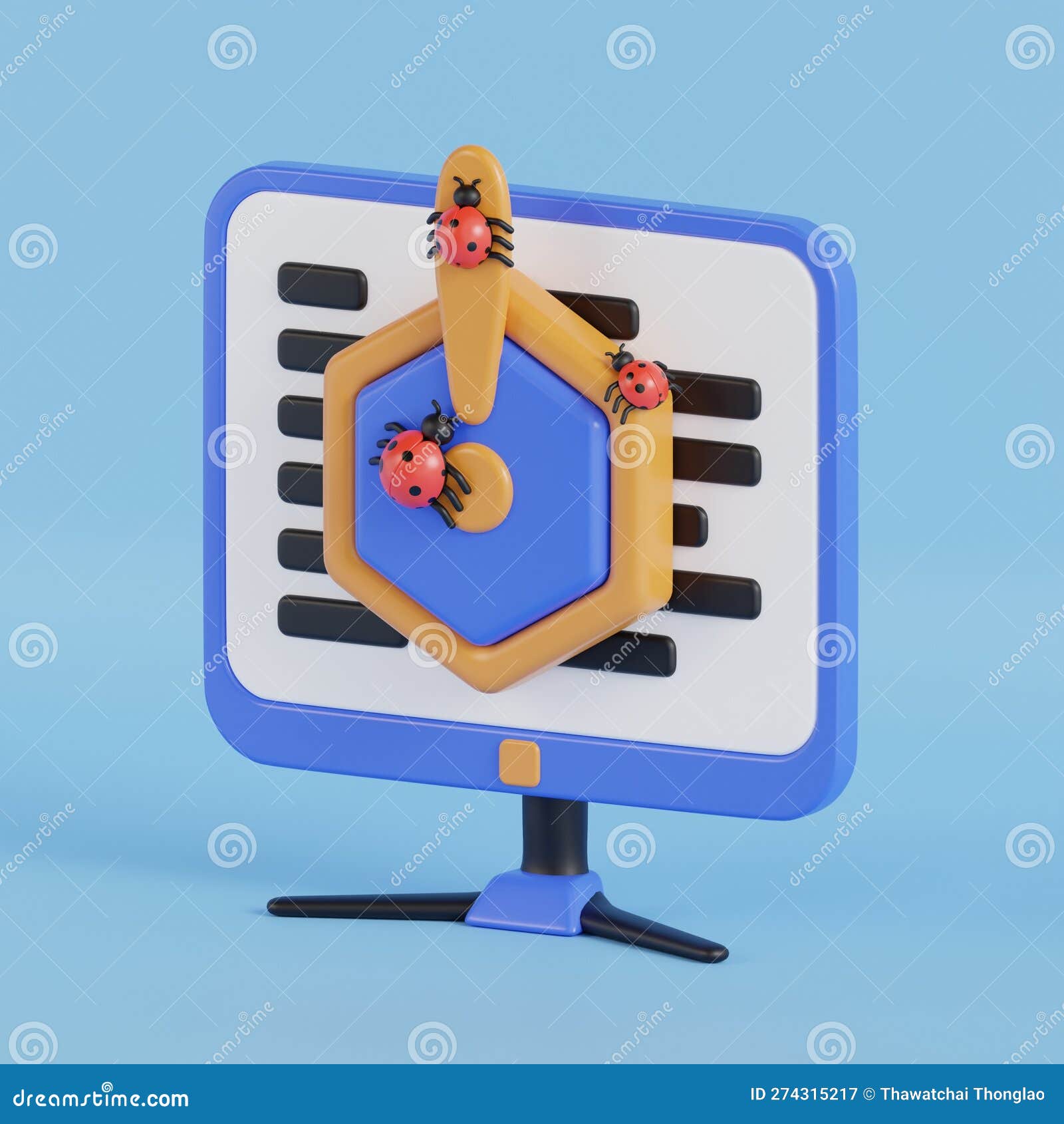 Cyber Security 3D, Laptop and Cloud Data Under Protection ...