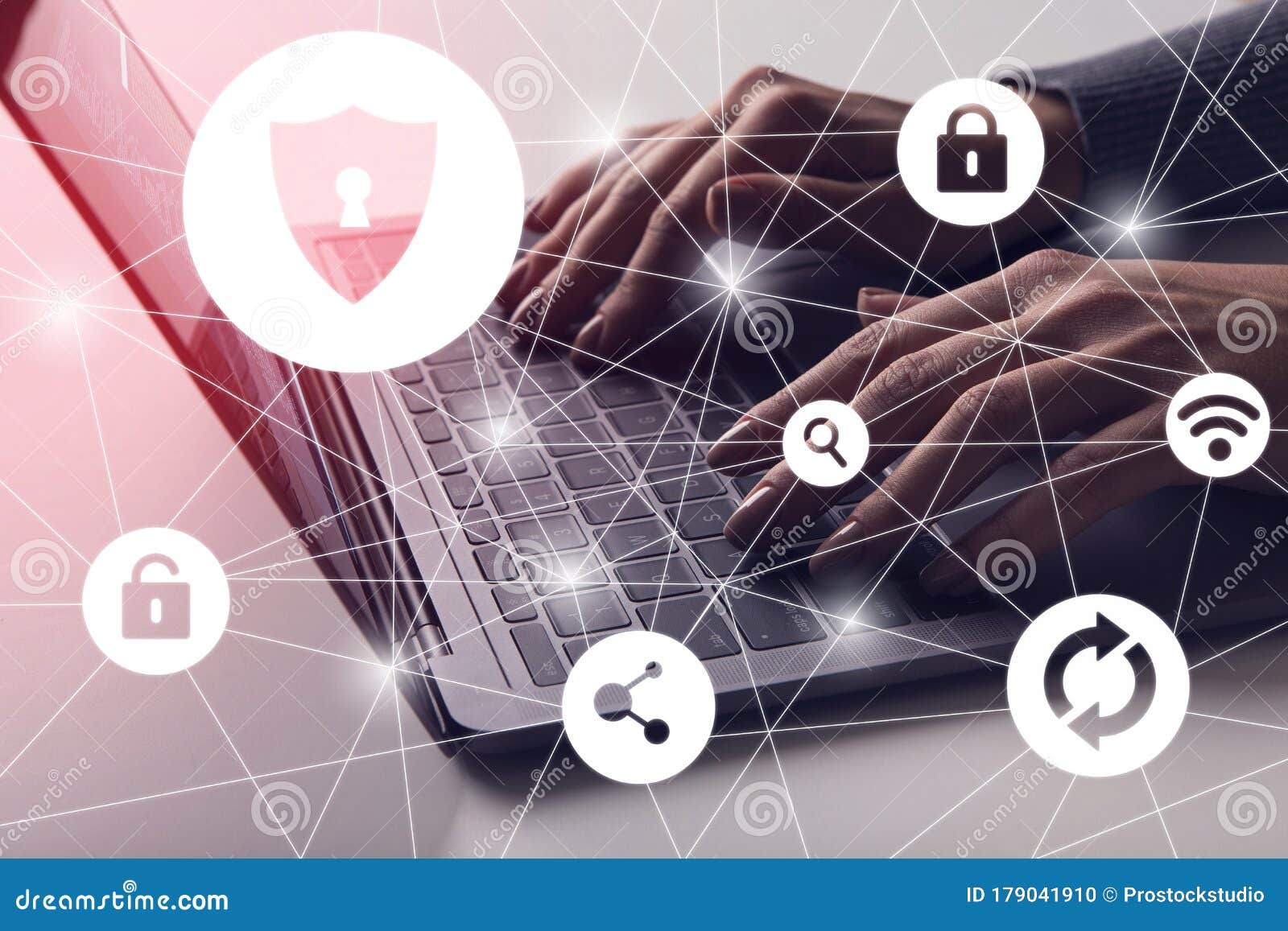 Cyber Security and Data Privacy Protection. Collage Stock Illustration ...