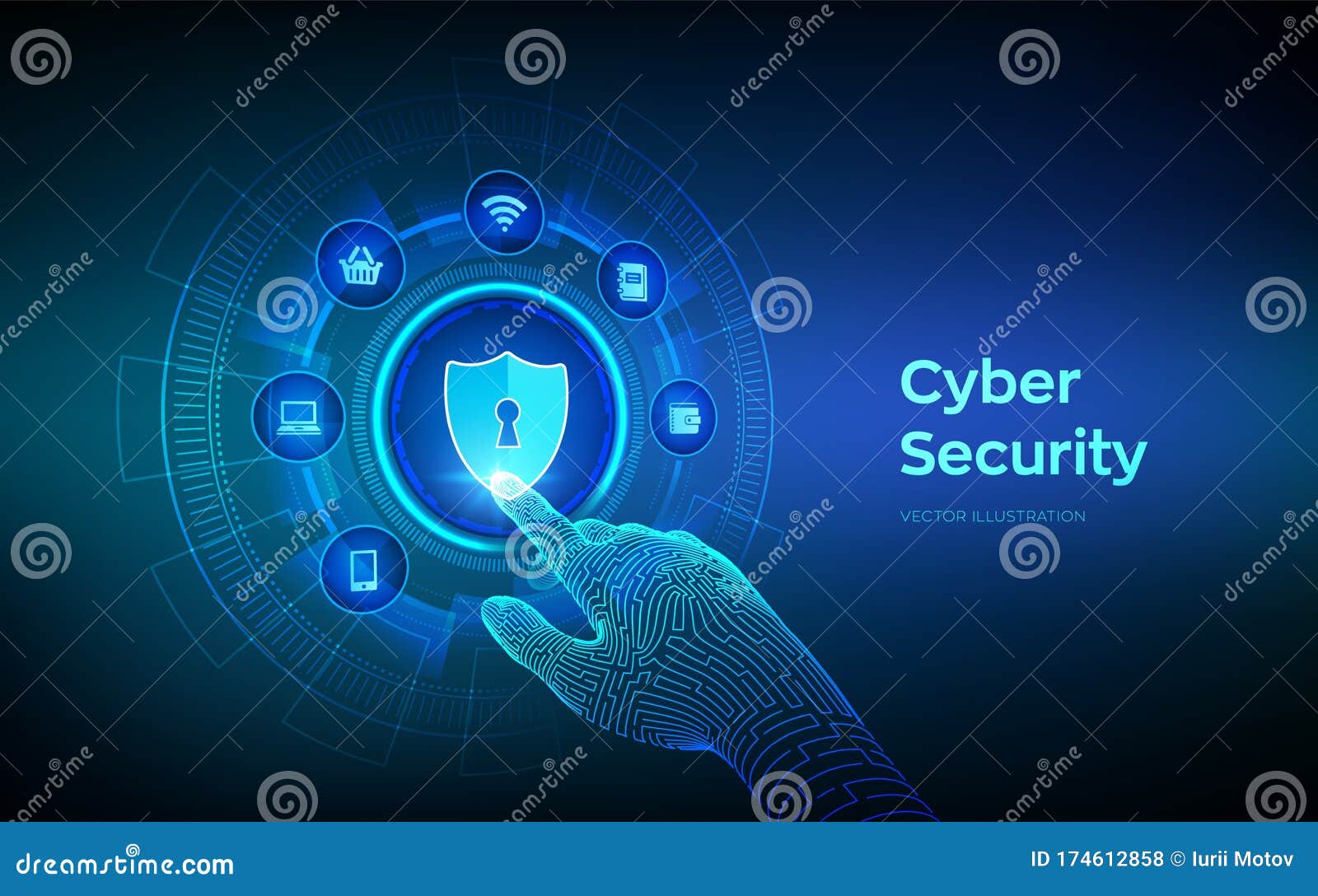 Cyber Security Data Protection Business Concept On Virtual Screen