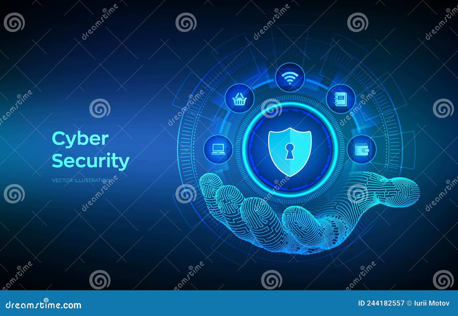 Cyber Security. Data Protection Business Concept on Virtual Screen ...