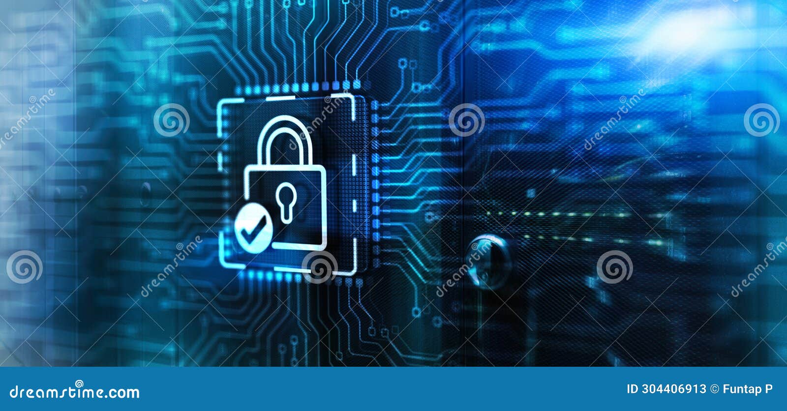 Cyber Security Data Protection Business Privacy Concept. 3d Electronic ...