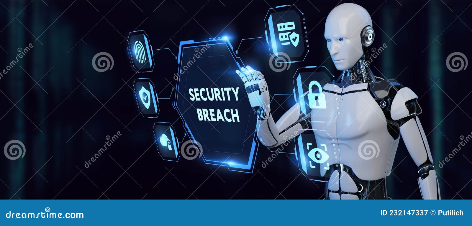 Cyber Security Data Protection Business Technology Privacy Concept. 3d ...