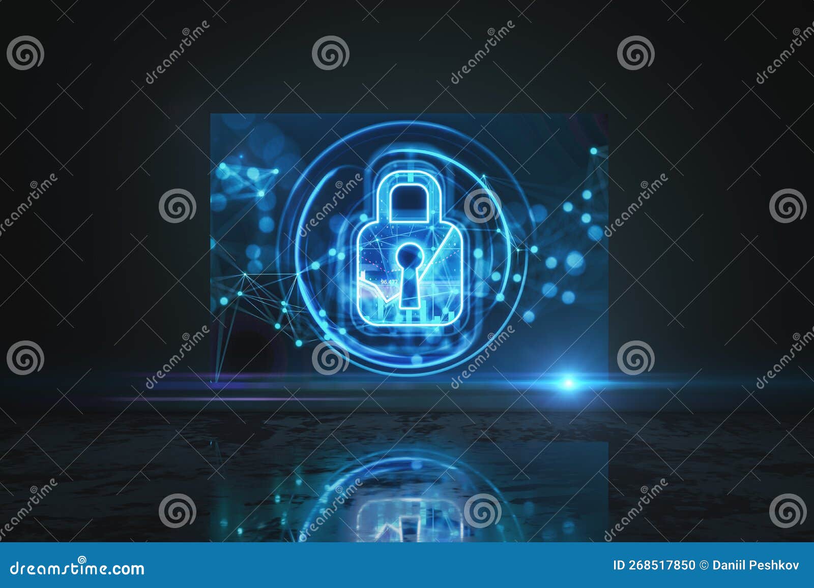 Cyber Security and Data Protection Concept with Digital Glowing Pad ...
