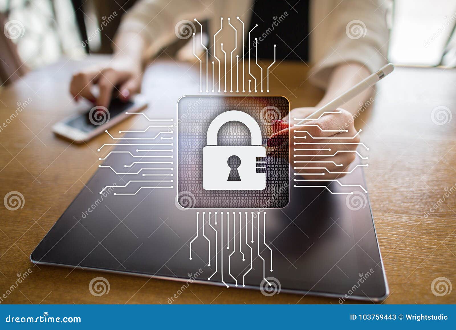 Cyber Security Data Protection Information Safety And Encryption Stock Image Image Of Icon
