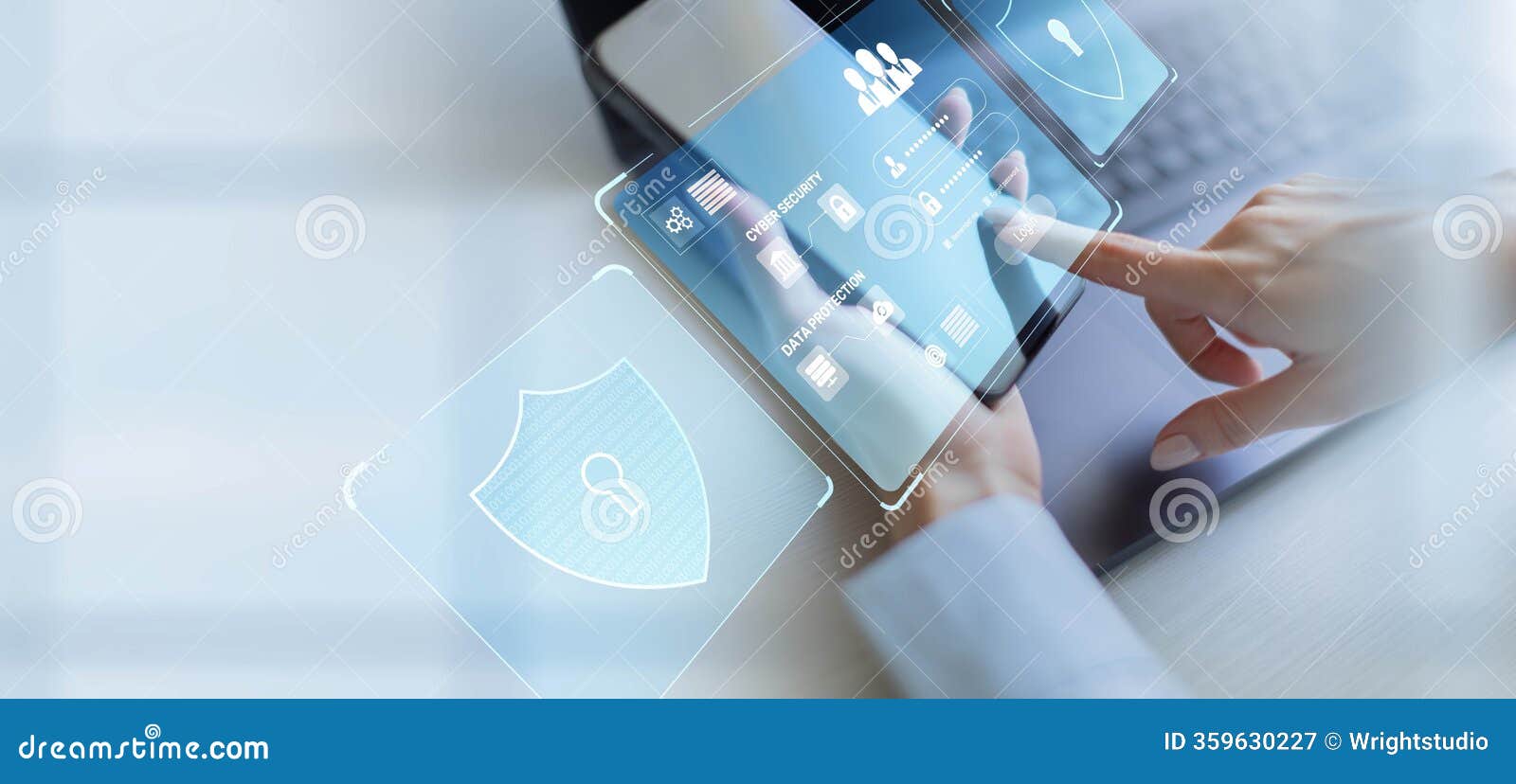 Cyber Security and Data Protection for Online Login Systems Stock Image ...