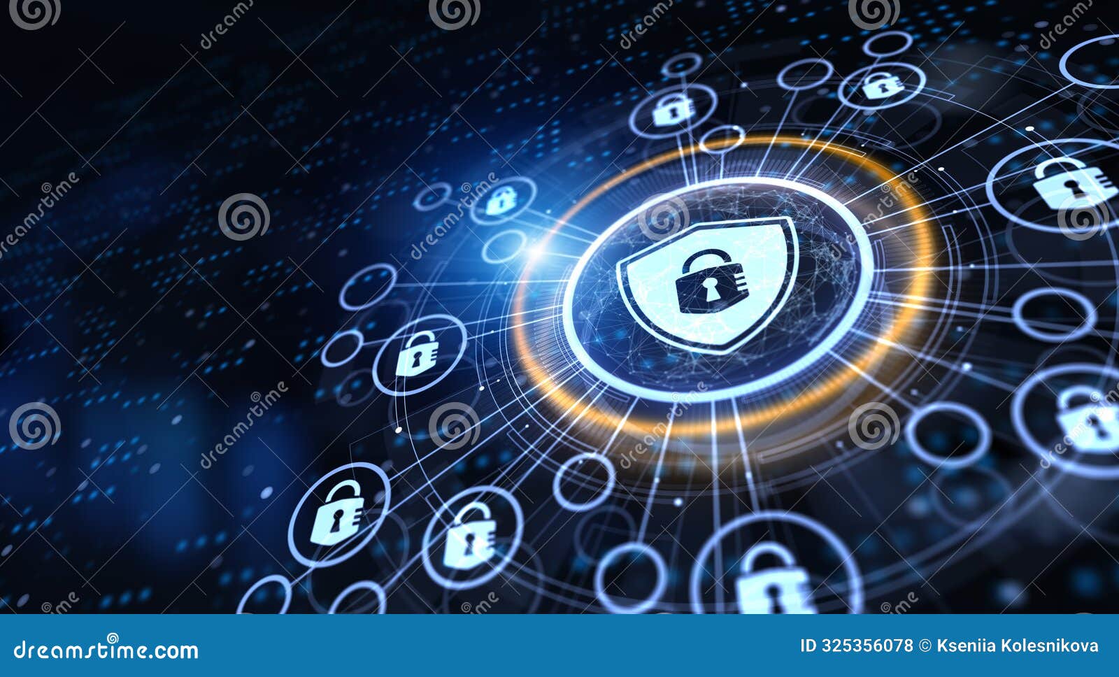 Cyber Security Data Protection Privacy Concept on Virtual Screen Stock ...