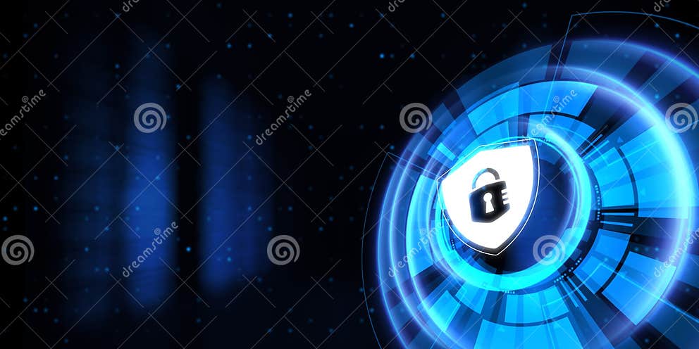 Cyber Security Data Protection Privacy Concept on Virtual Screen Stock ...