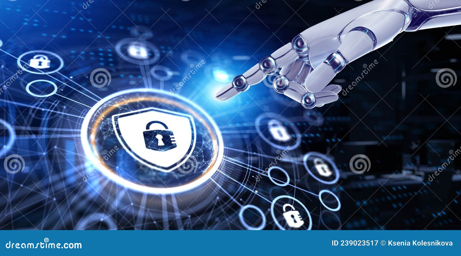 Cyber Security Data Protection Privacy Concept on Virtual Screen. 3d ...