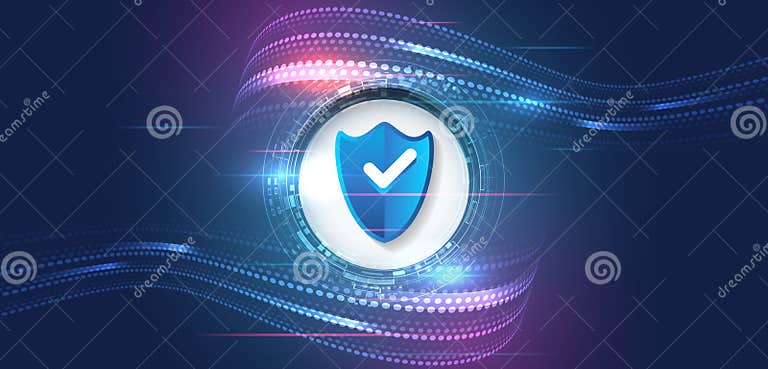 Cyber Security and Data Protection. Shield Icon, Future Technology for ...