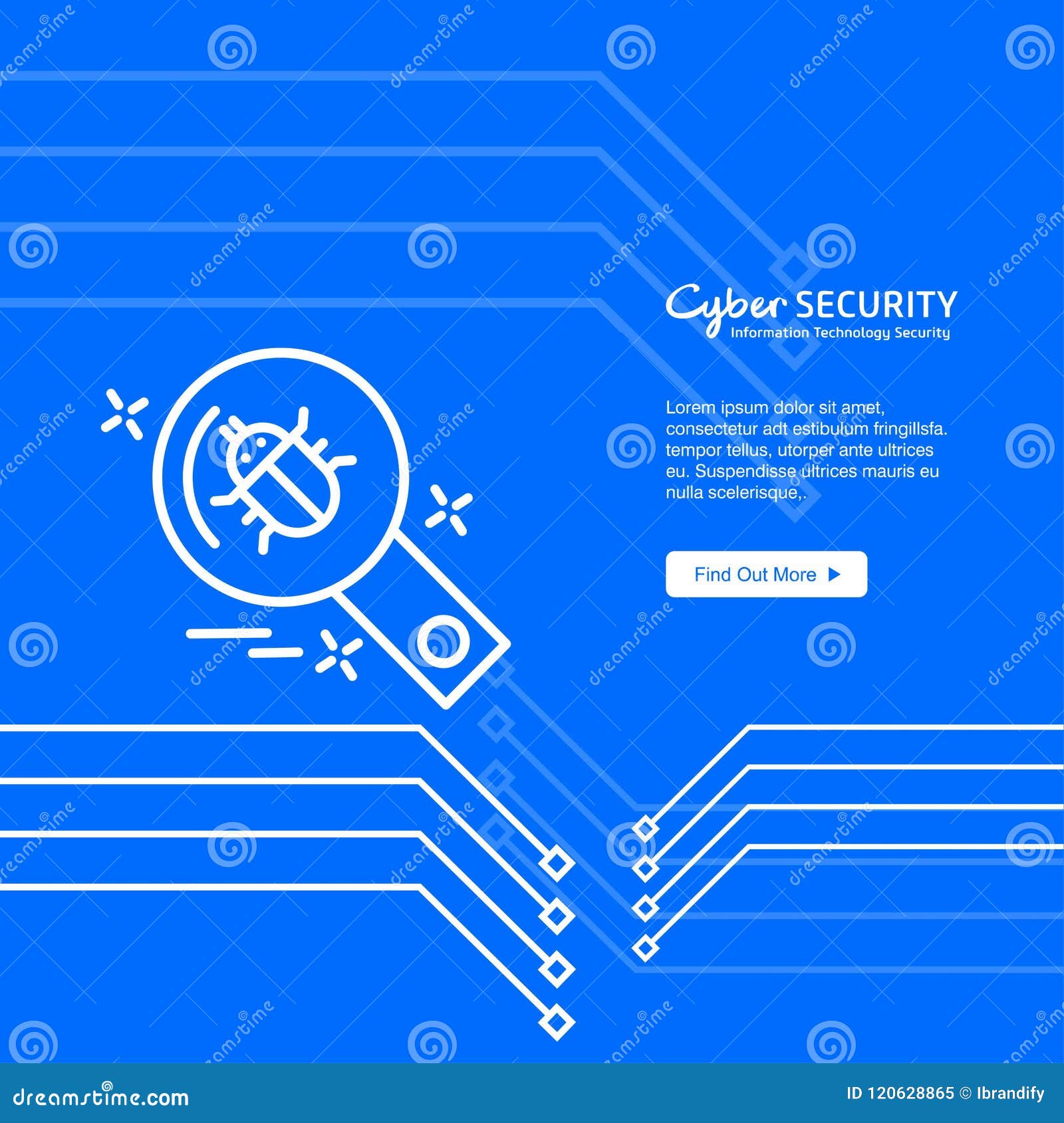 Cyber Security Design with Creative Design Stock Vector - Illustration ...
