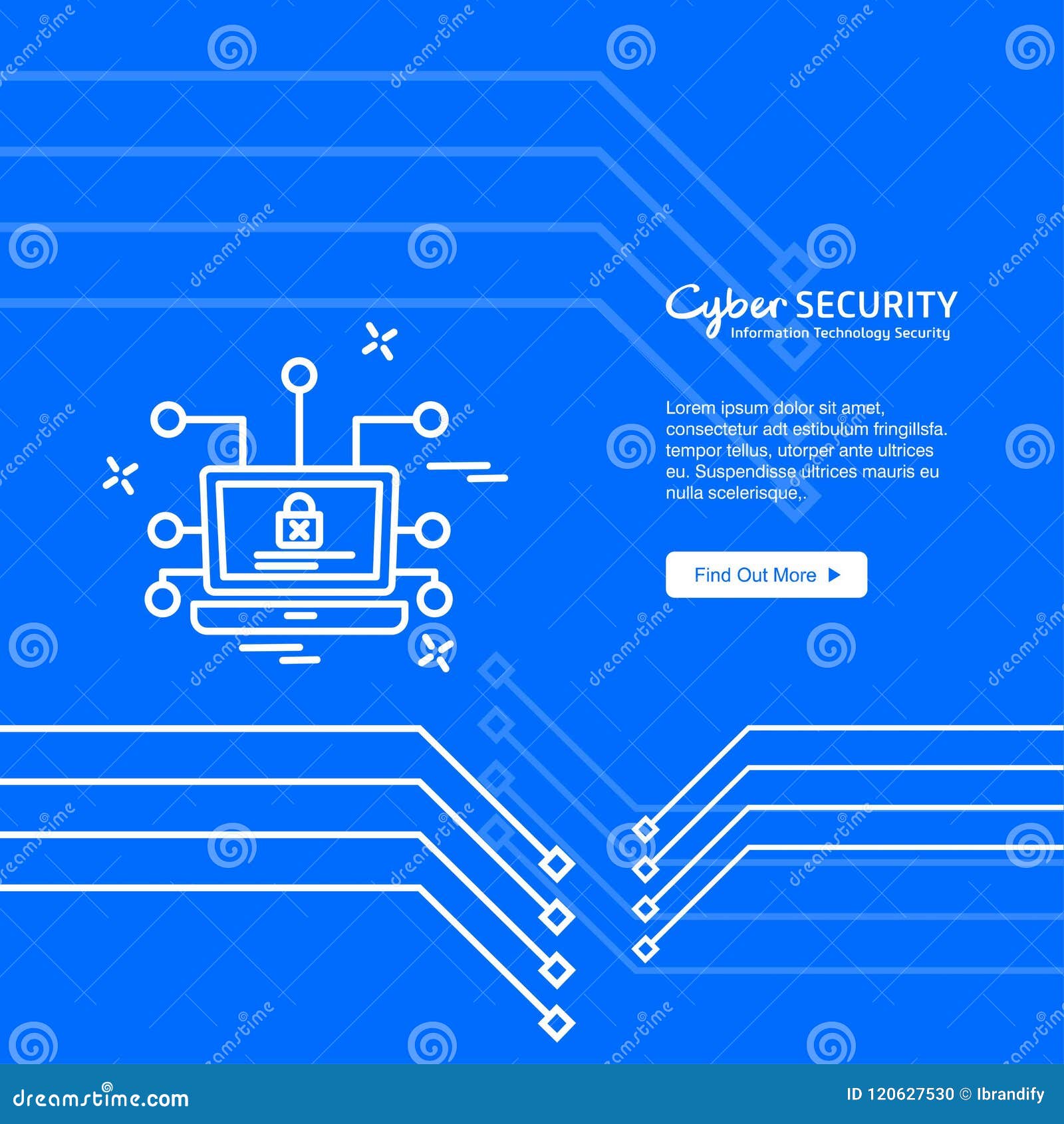 Cyber Security Design with Creative Design Stock Vector - Illustration ...