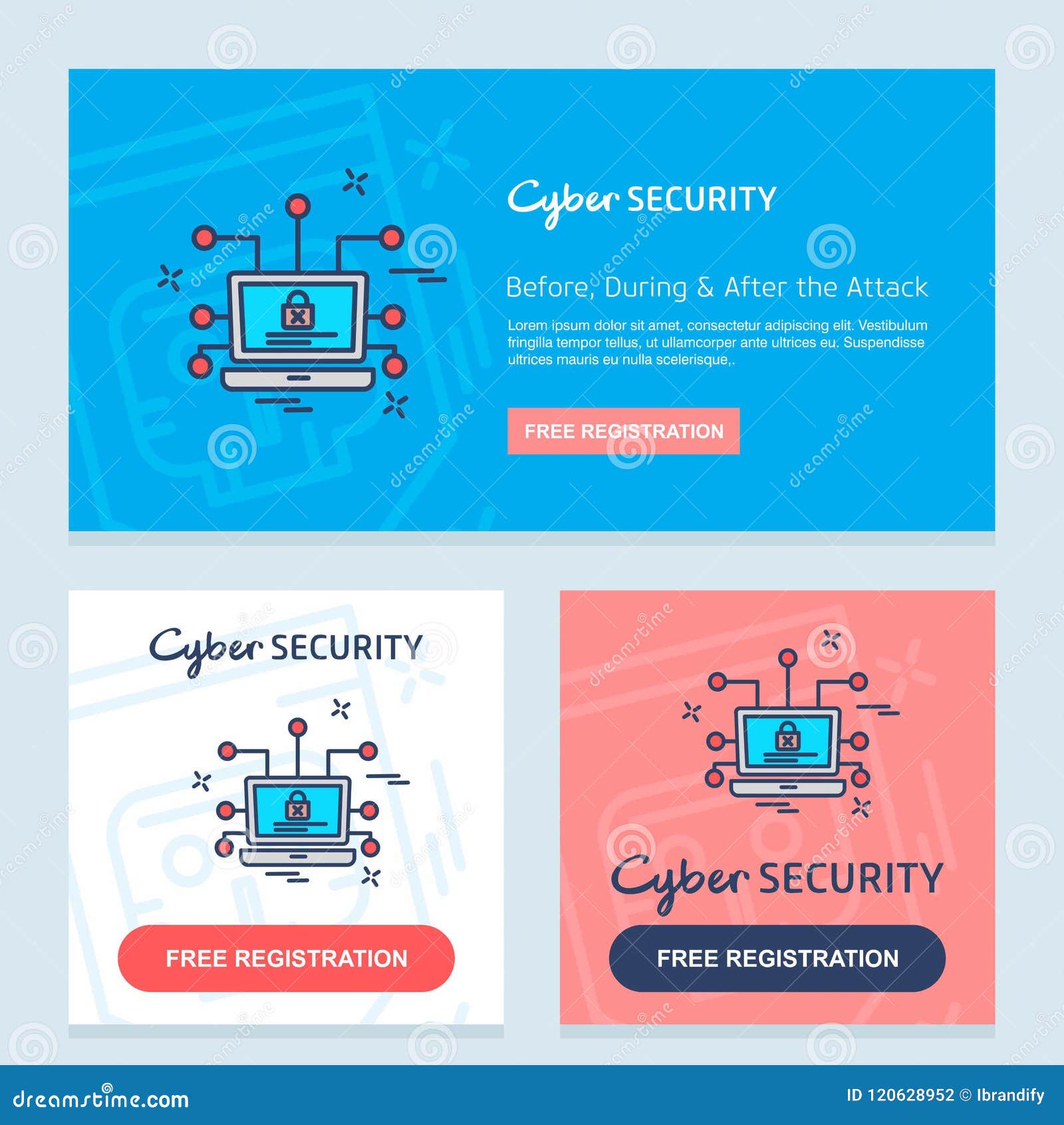 Cyber Security Design with Creative Design Stock Vector - Illustration ...