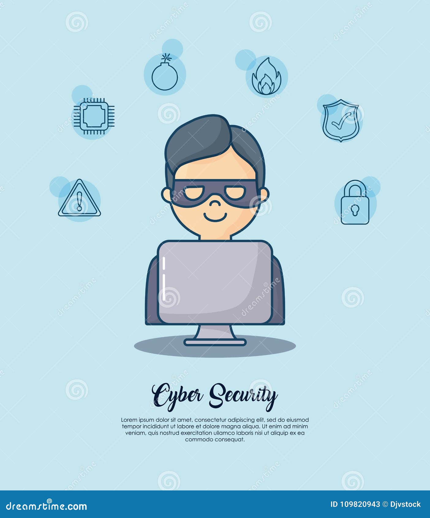Cyber security design stock vector. Illustration of access - 109820943