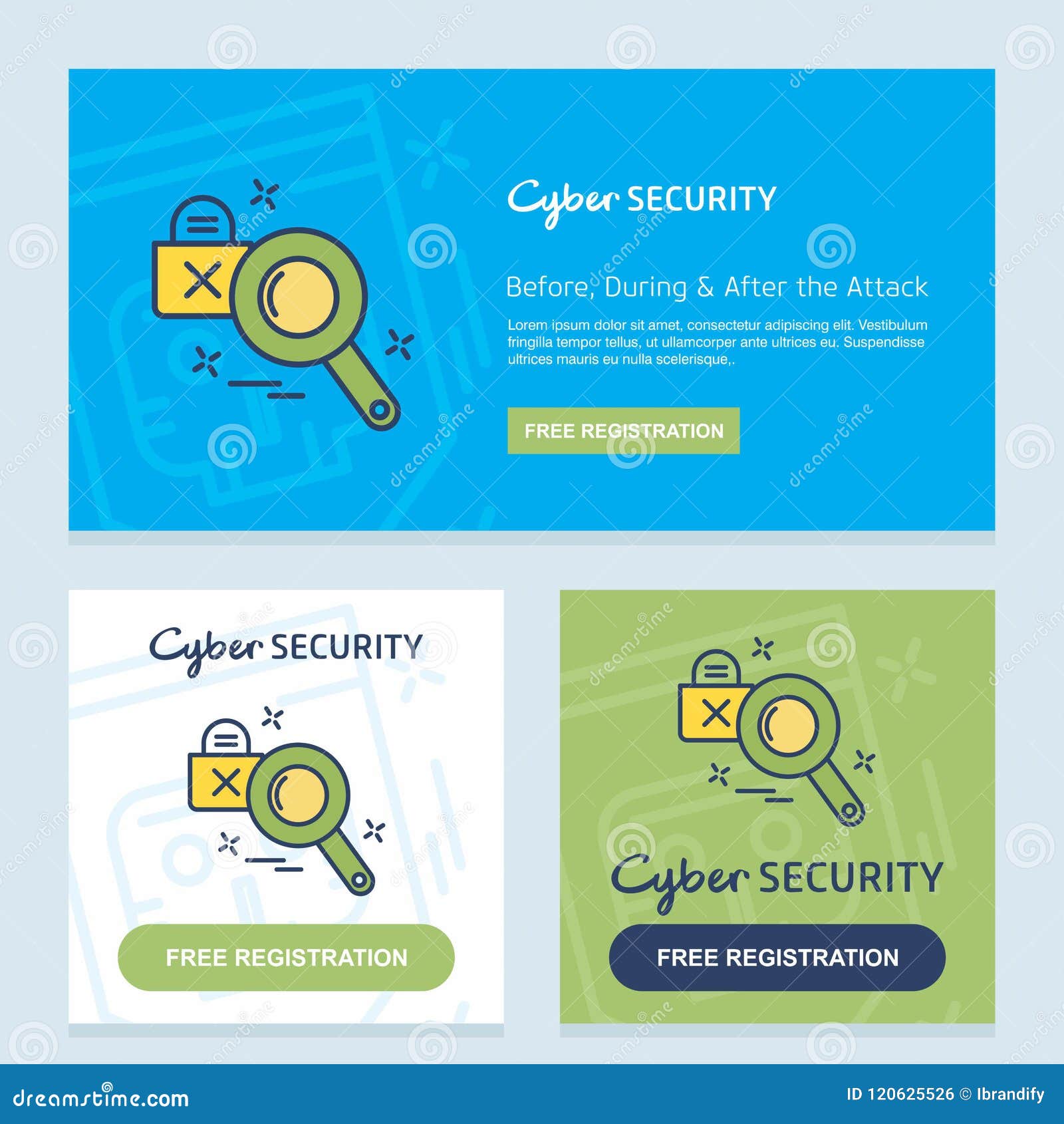 Cyber Security Design with Unique Style Stock Vector - Illustration of ...