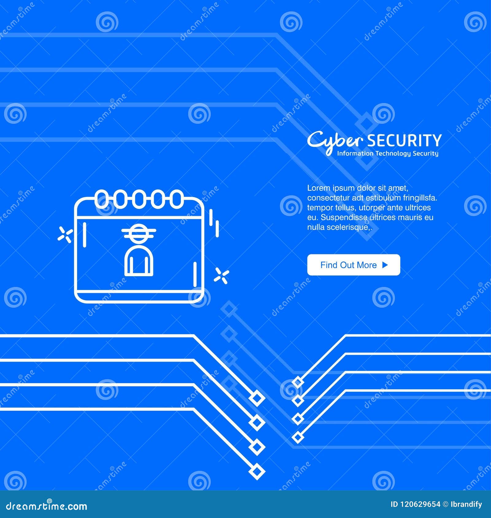 Cyber Security Design with Unique Style Stock Vector - Illustration of ...