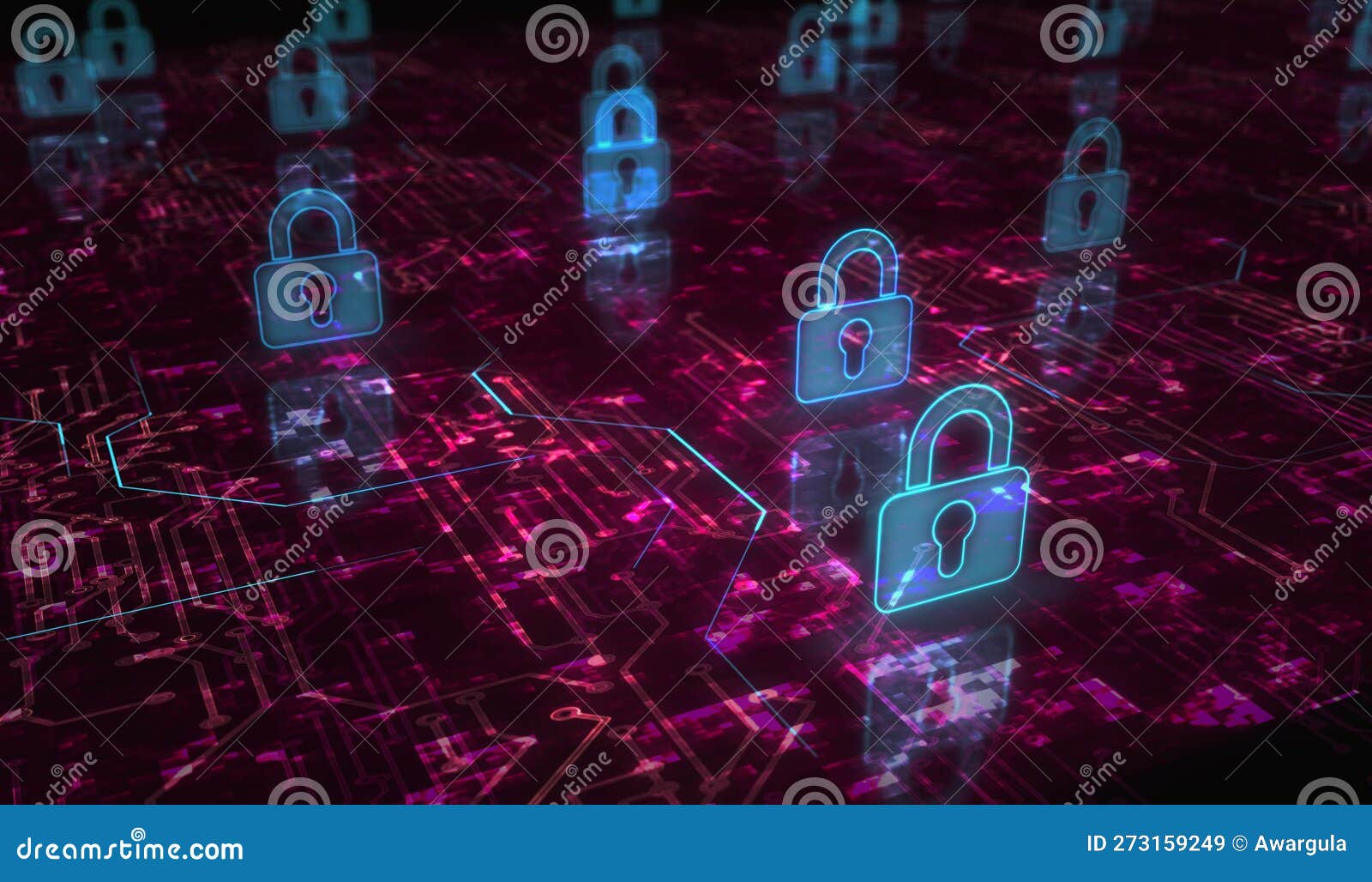 Cyber Security and Digital Computer Protection Symbol Digital Concept ...