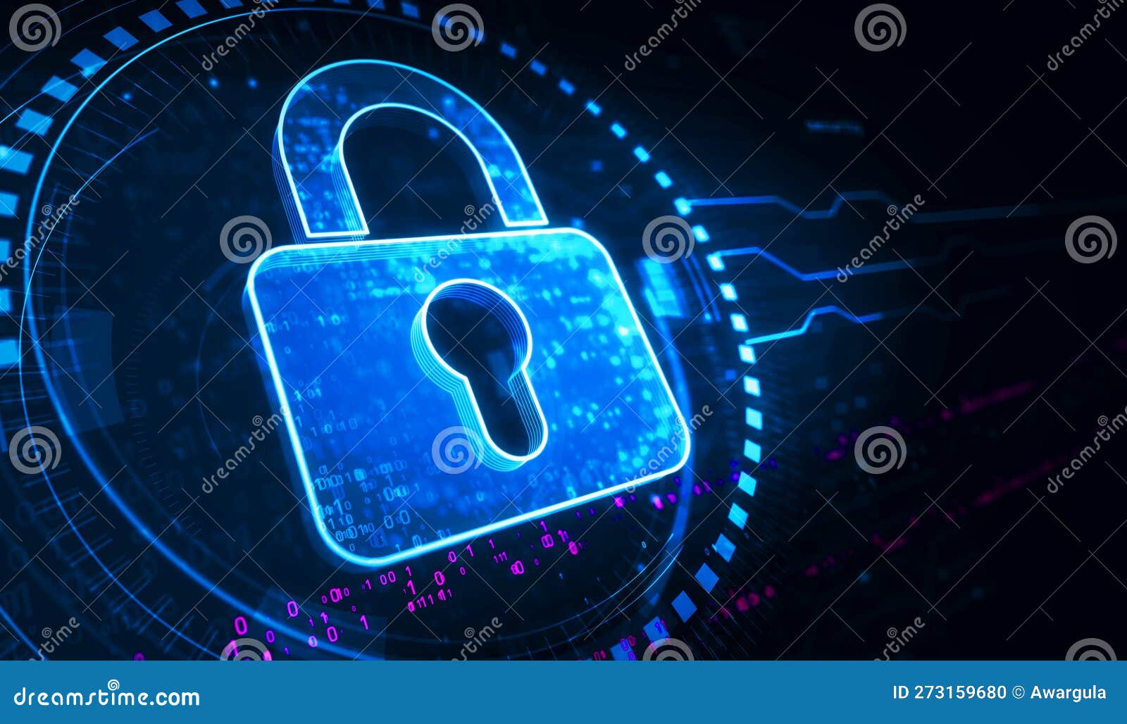 Cyber Security and Digital Computer Protection Symbol Digital Concept ...