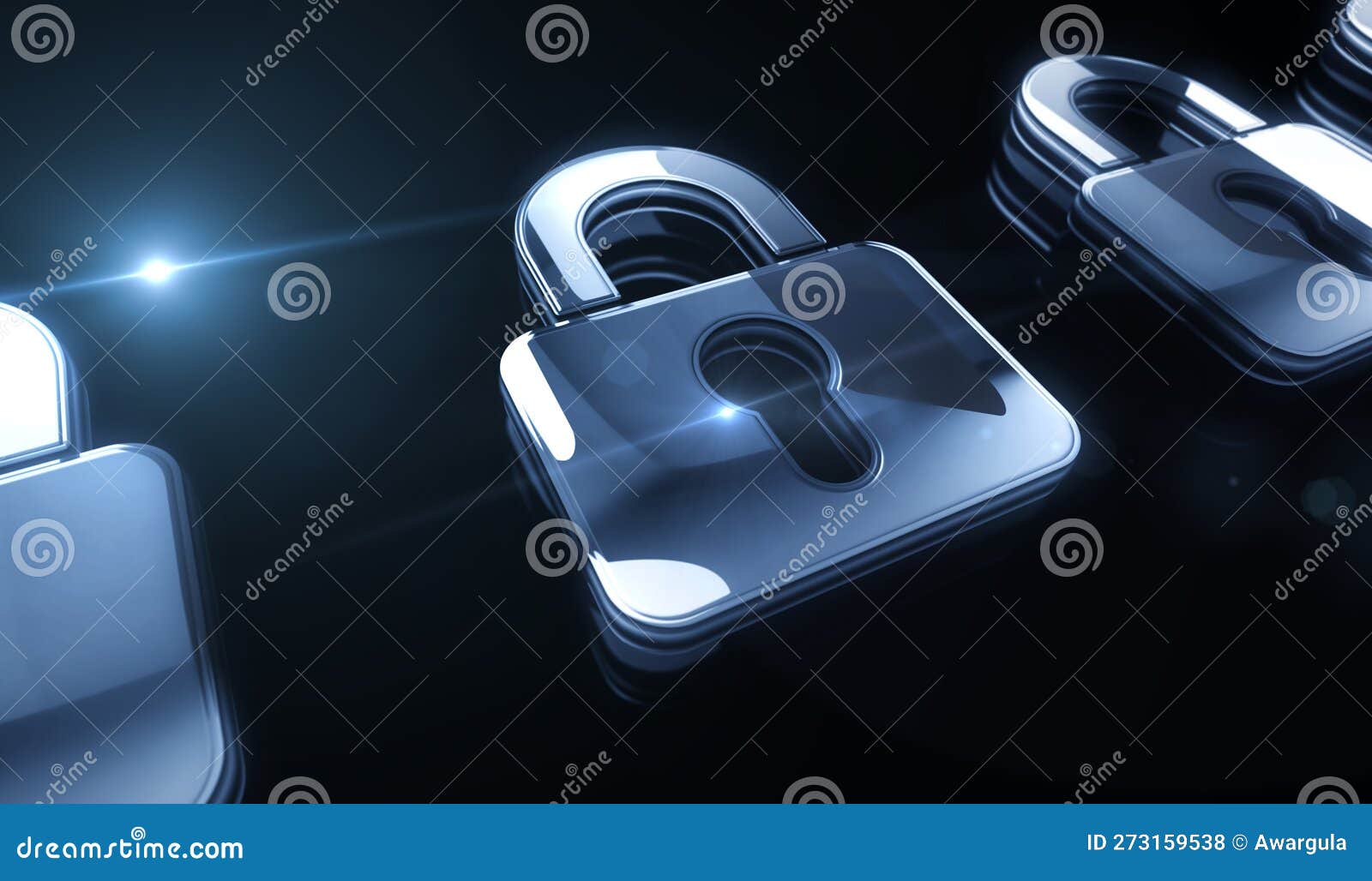 Cyber Security and Digital Computer Protection Symbol Digital 3d ...