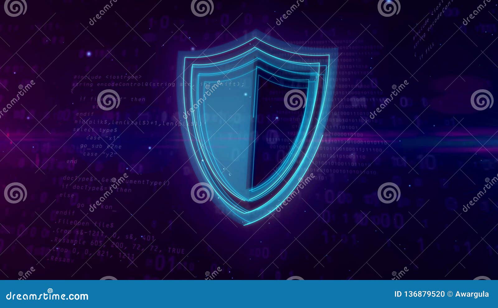 Cyber Security Digital Concept with Shield Stock Footage - Video of ...