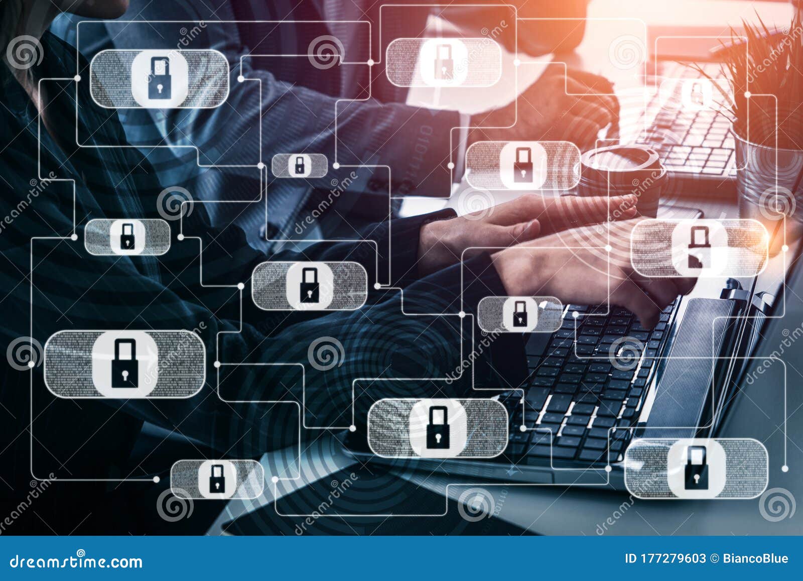 Cyber Security and Digital Data Protection Concept Stock Image - Image ...