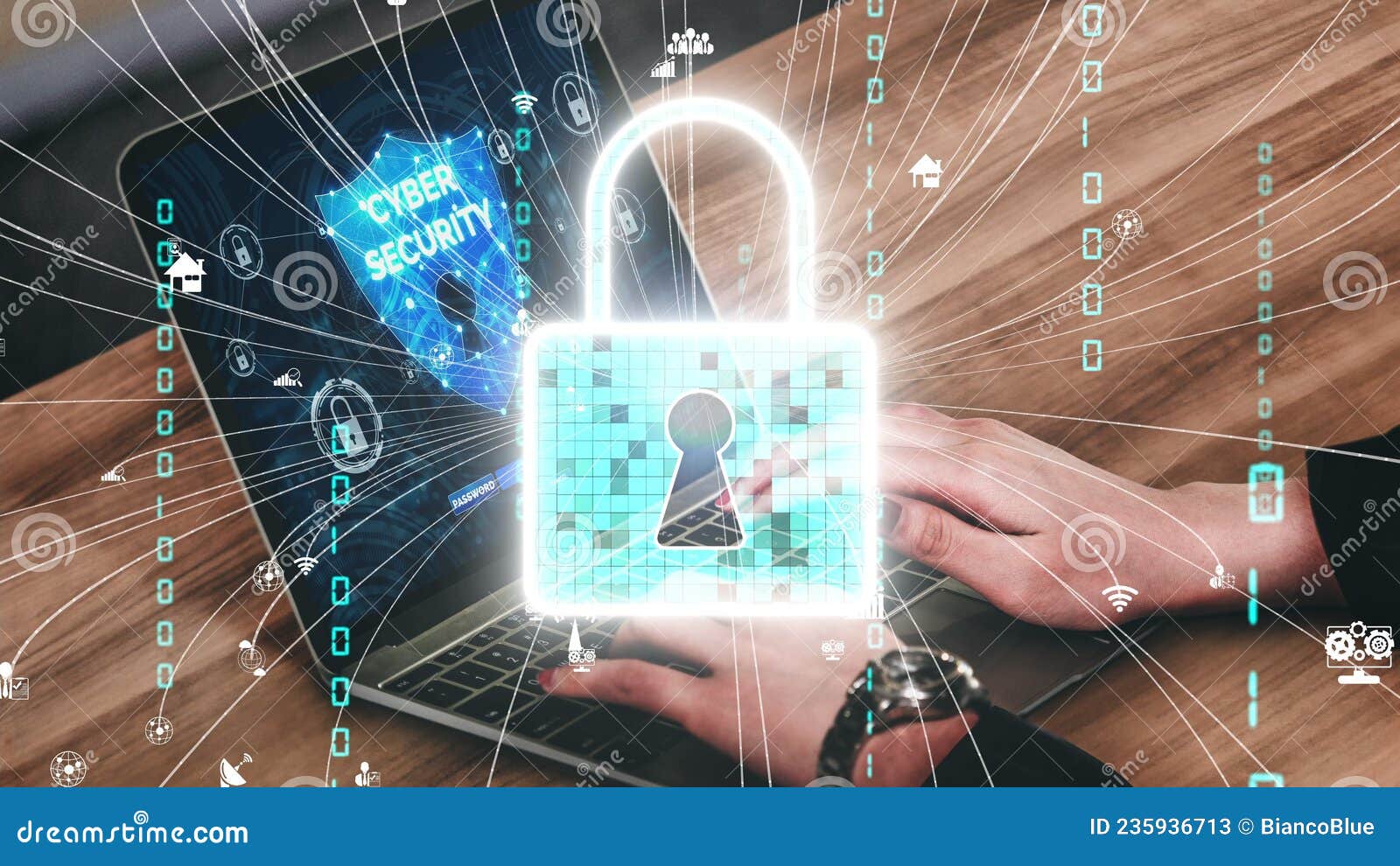 Cyber Security and Digital Data Protection Conceptual Stock Image ...