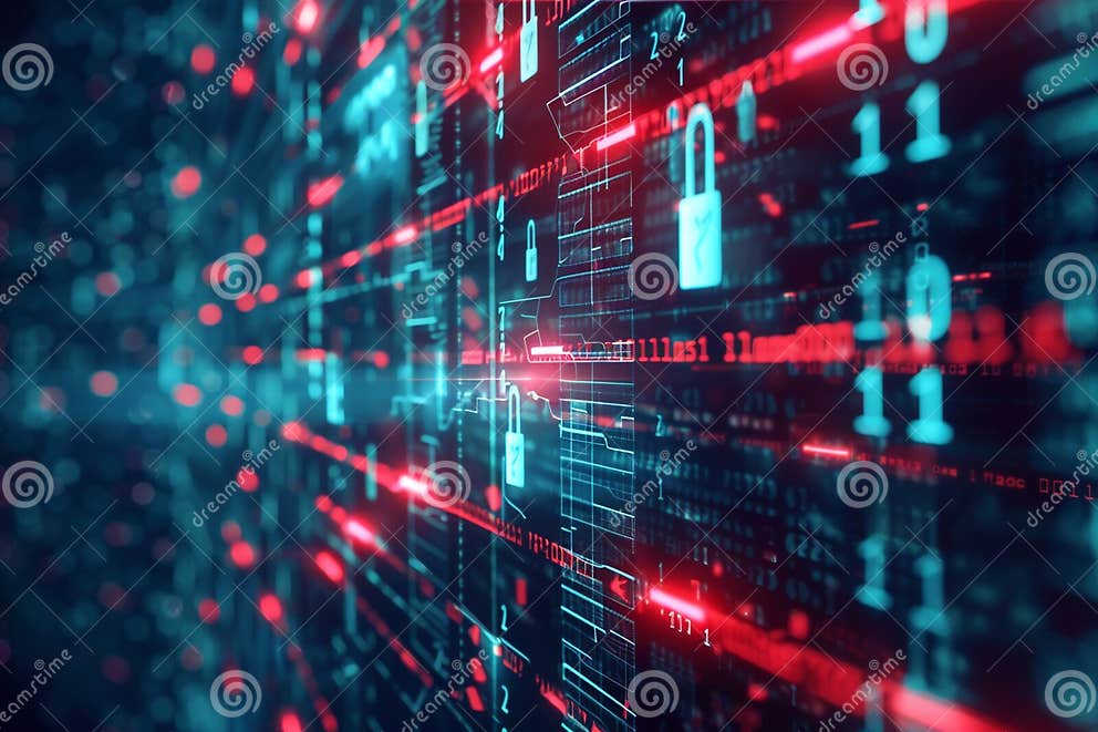 Cyber Security Digital Firewall Stock Illustration - Illustration of ...