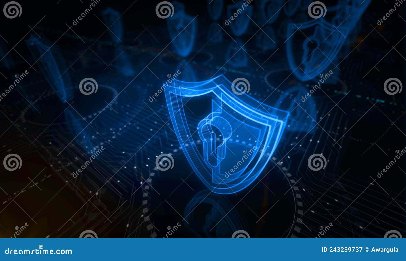 Cyber Security and Digital Network Protection Symbol Digital Concept 3d ...