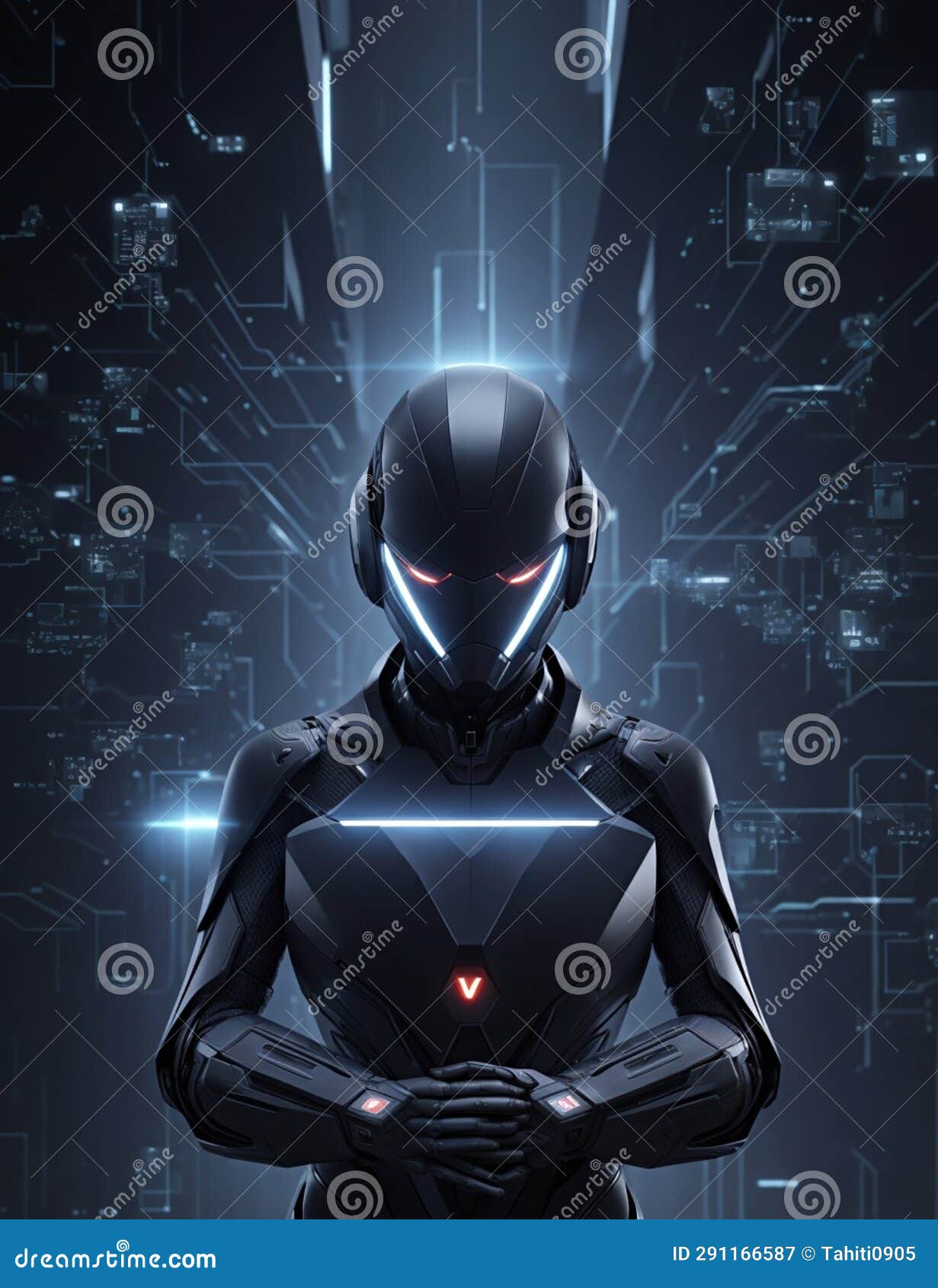 Cyber Security and Digital Protection Robot, AI Background Stock ...