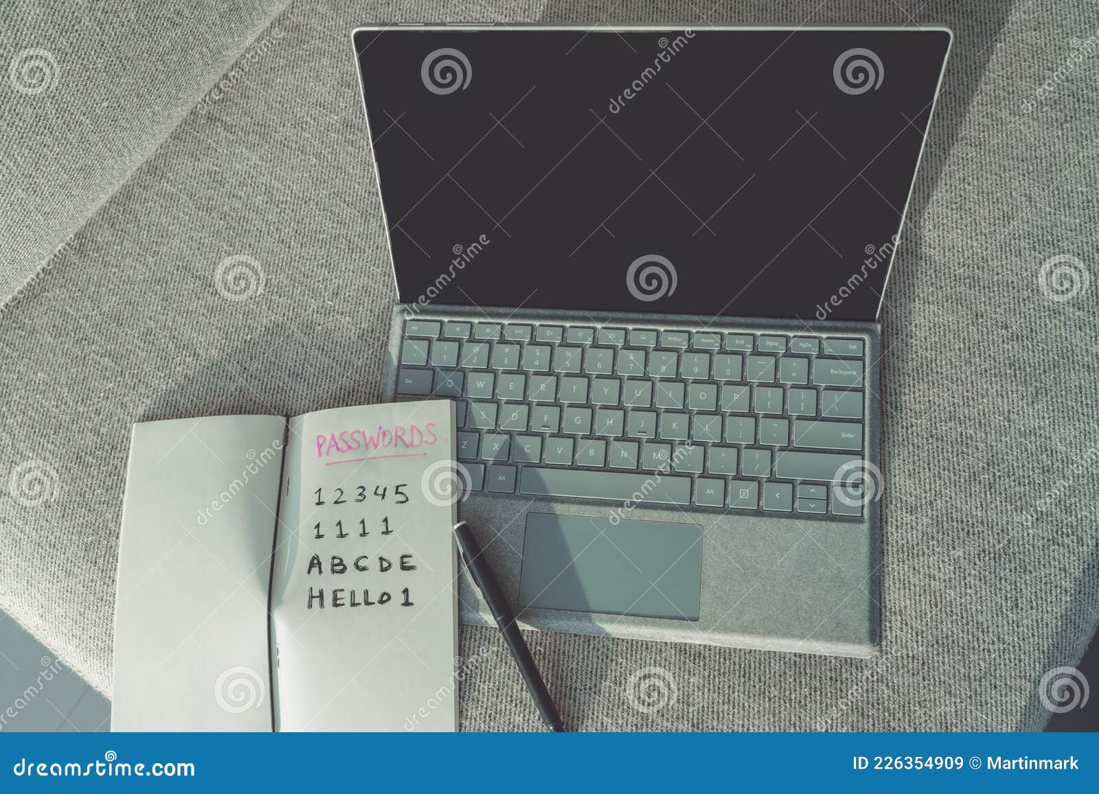 Cyber Security. Easy Passwords Weak Security Online Protection on the ...