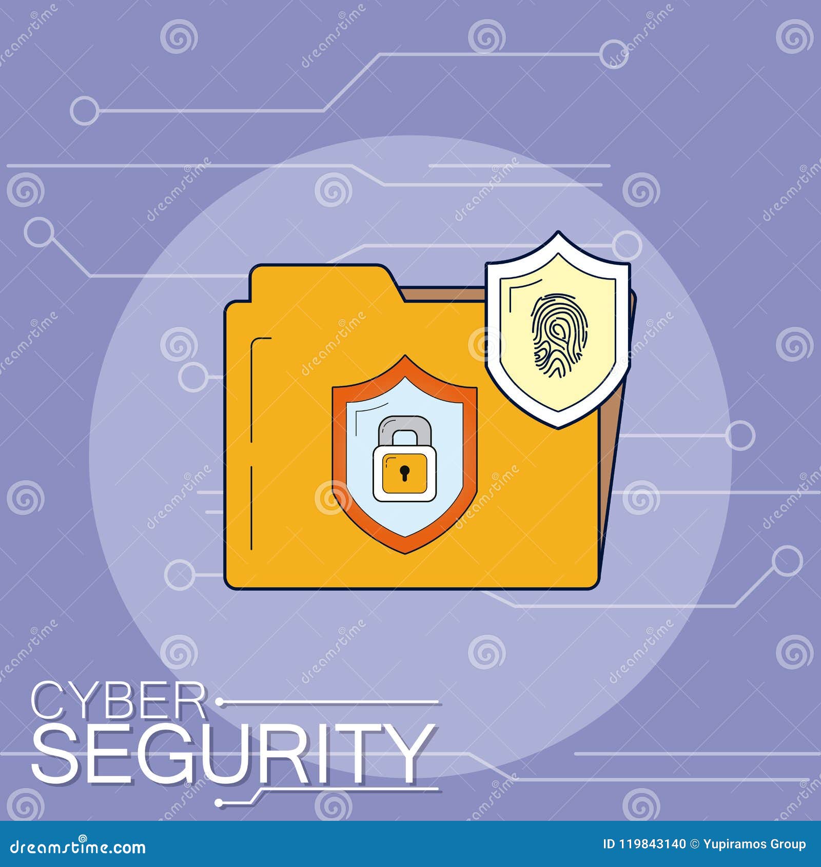 Cyber security emblem stock vector. Illustration of padlock - 119843140